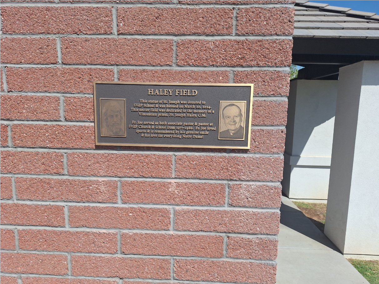 St. Vincent de Paul Catholic School Displays Custom Bronze Dedication ...