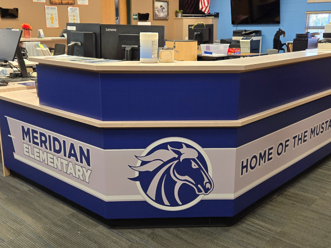 Meridian Elementary School Office Boosts Branding with a Custom Desk ...